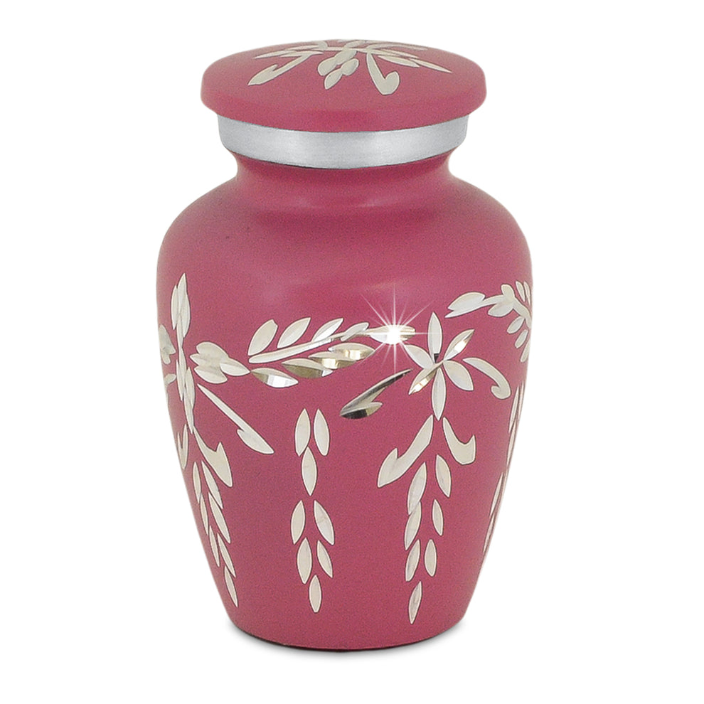 Diamond Light Pink Keepsake Urn | Metal Cremation Keepsake ...